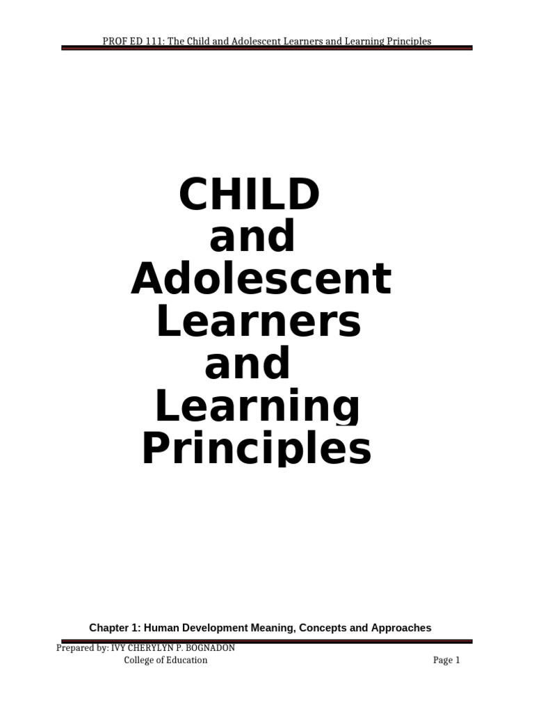 Child & Adolescent Learning Principles | PDF | Oedipus Complex | Psychology