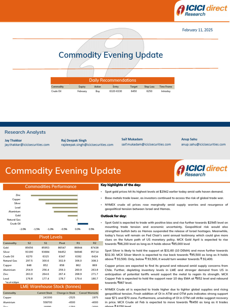 Commodity Market Insights | PDF | Securities (Finance) | Investing