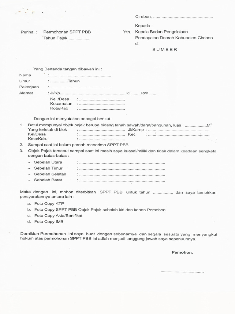 Sppt Baru Dan Pernyataan | PDF