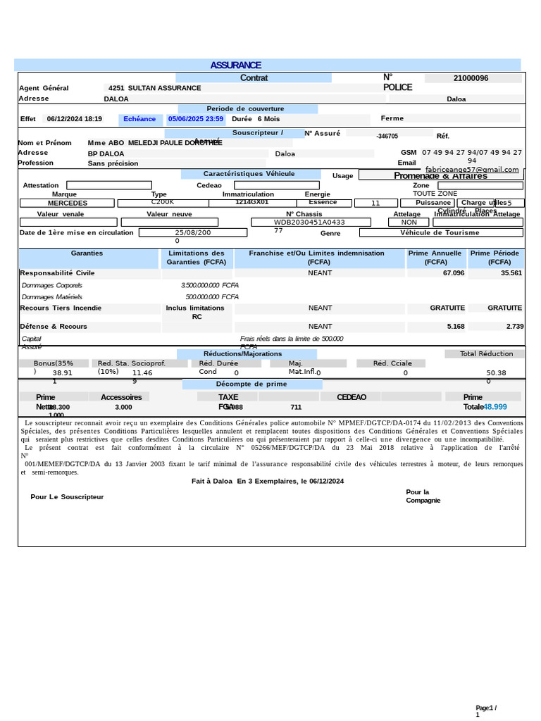 cp abo | PDF | Assurance | Transport