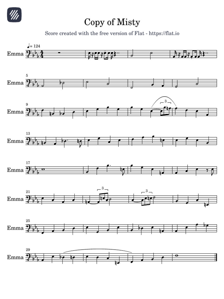 Misty Music Score by Emma | PDF
