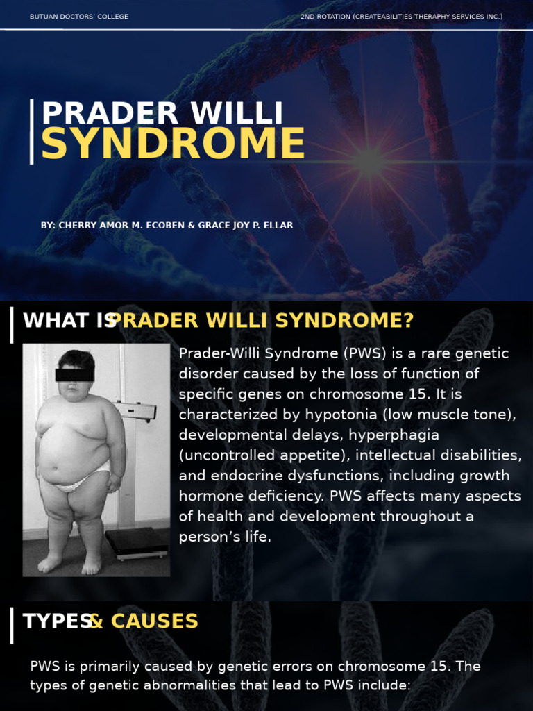 Prader Wili | PDF | Diseases And Disorders | Medical Specialties