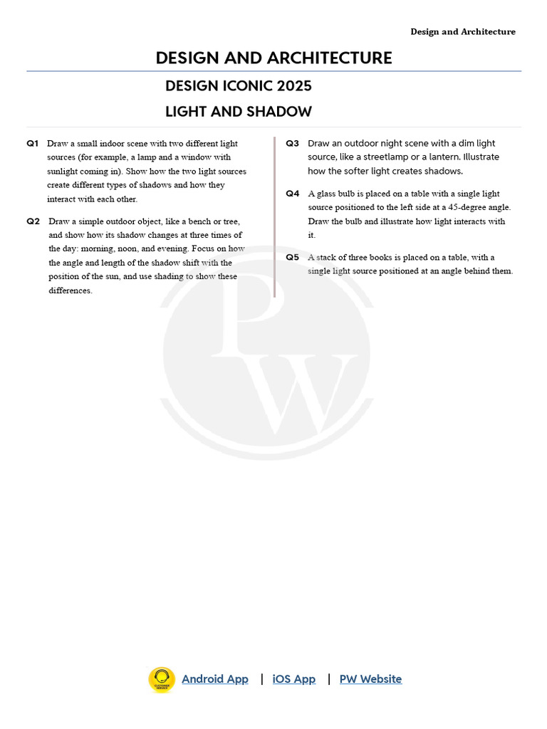 Daily Ques - 12 - LIGHT AND SHADOW | PDF