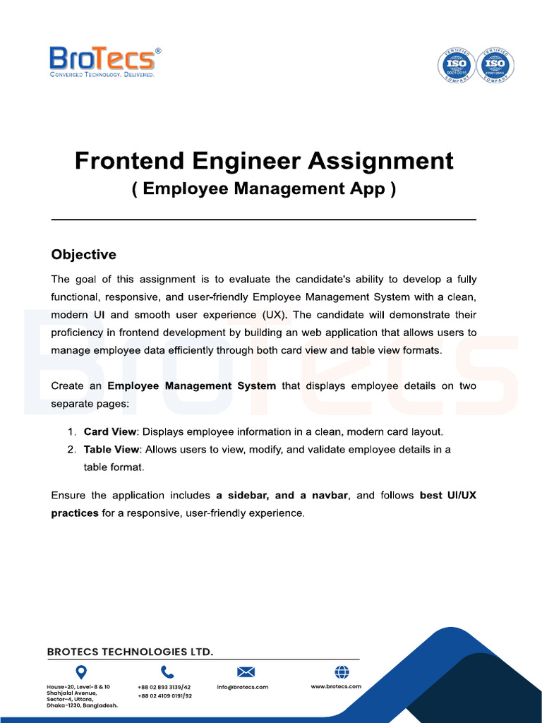Frontend Engineer Assignment | PDF