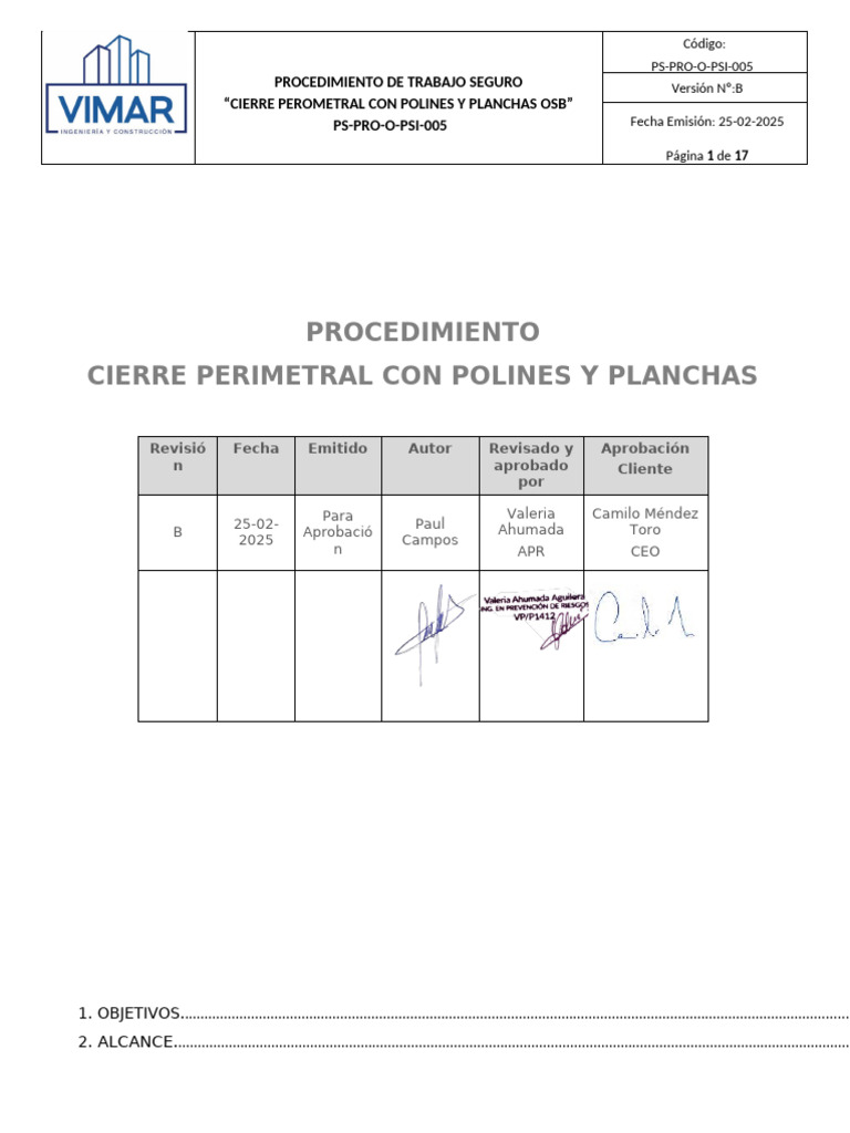PS-PRO-O-PSI-005 Cierre Perimetral Con Polines y Planchas OSB Rev.B VIMAR Ingenieria y ...