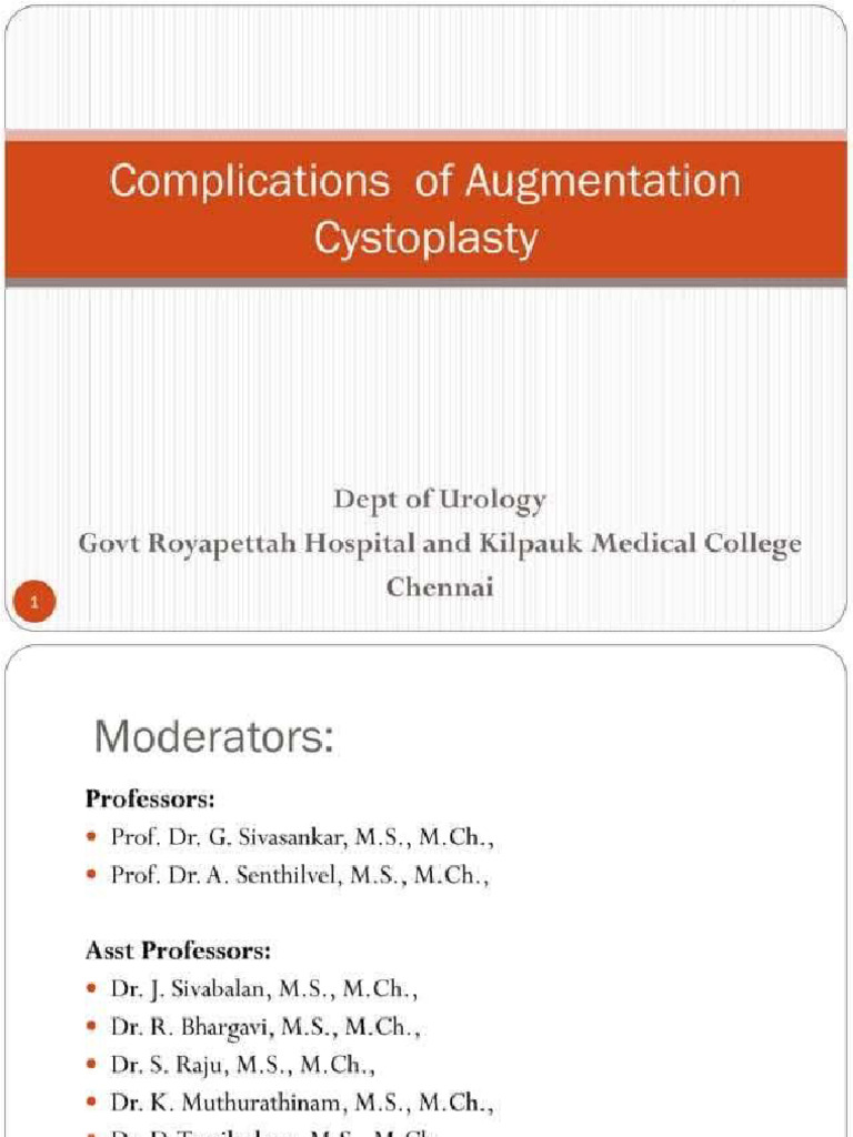 Bladder Carcinoma - Augmentation Cystoplasty Complications | PDF