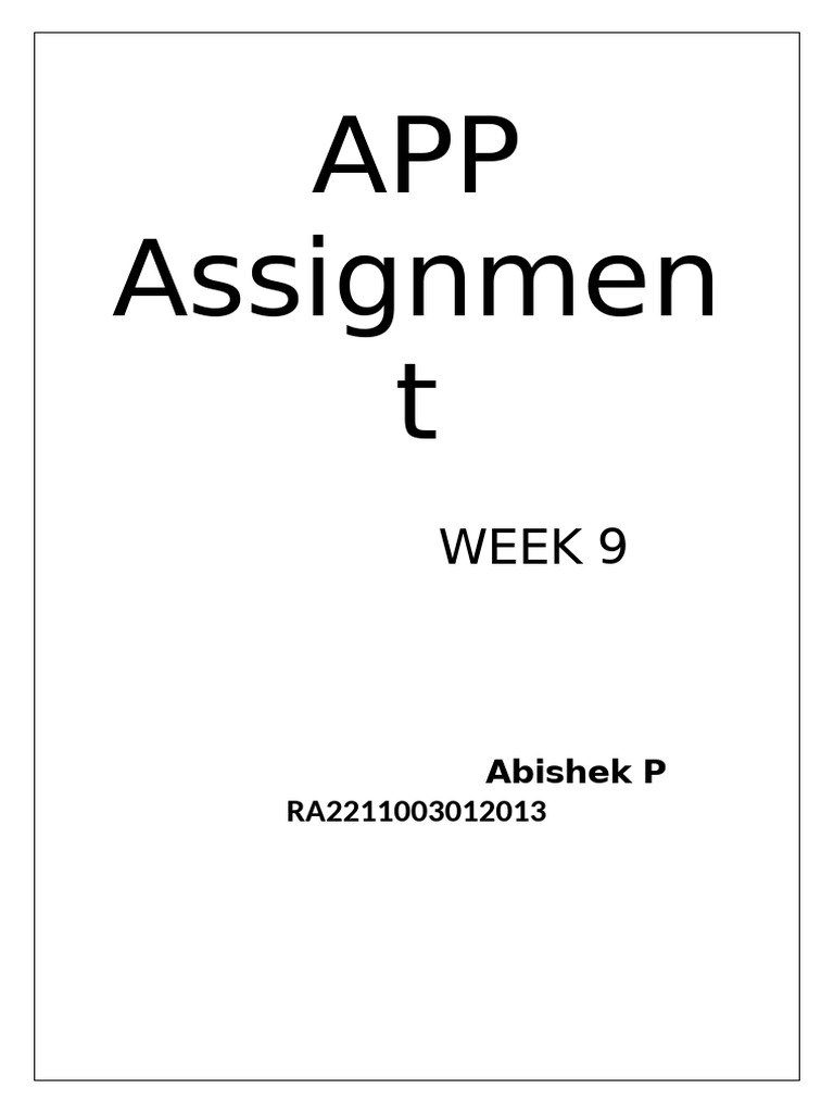 APP Assignment | PDF