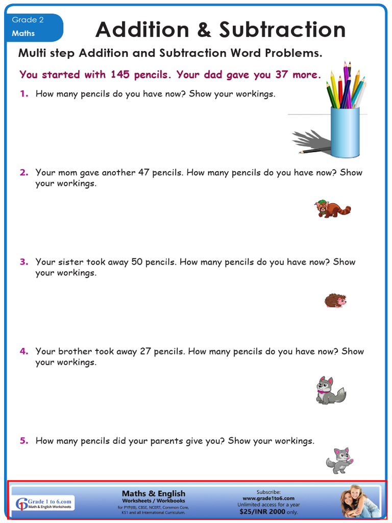 Multi-Step Word Problem | PDF