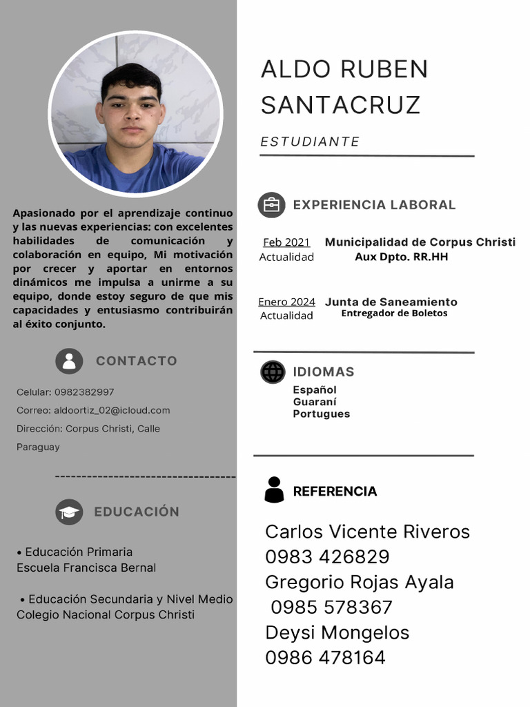 Curriculum Aldo Santacruz | PDF