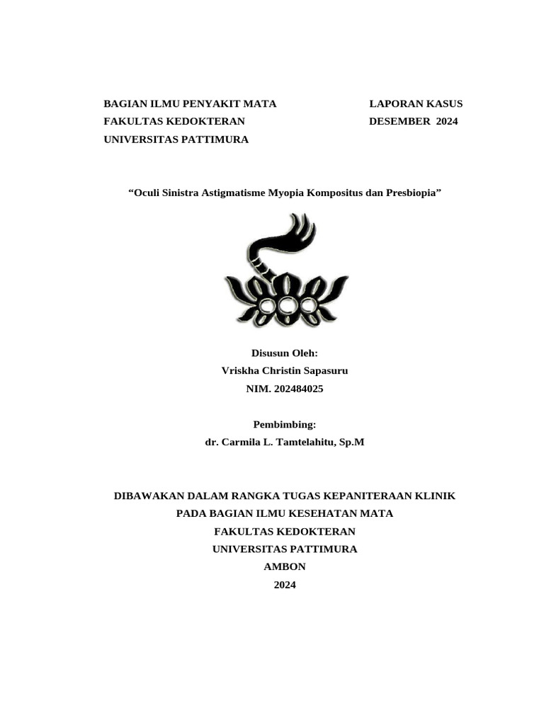 Nadia Shafa Salsabila - 202384125 - Laporan Kasus 1 Stase Mata | PDF