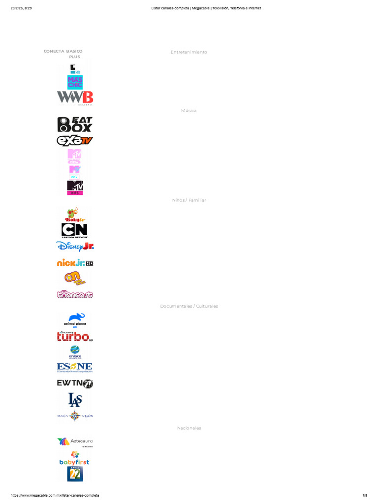 Listar canales completa _ Megacable _ Televisión, Telefonía e Internet ...