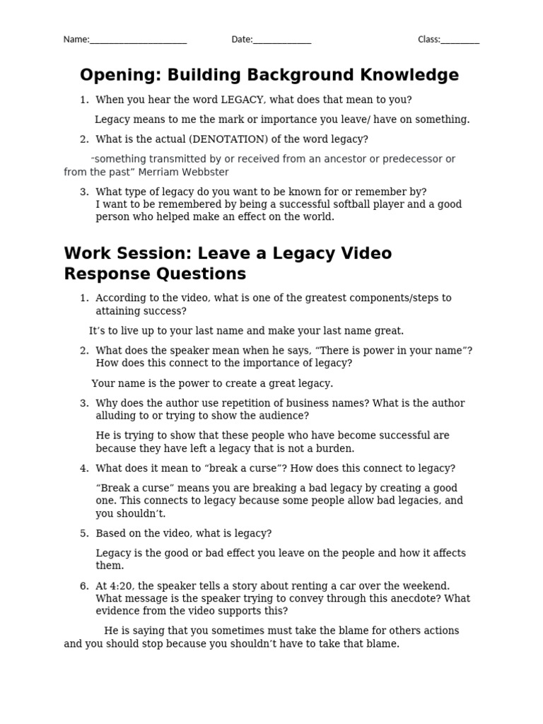 Understanding Legacy and Its Impact | PDF