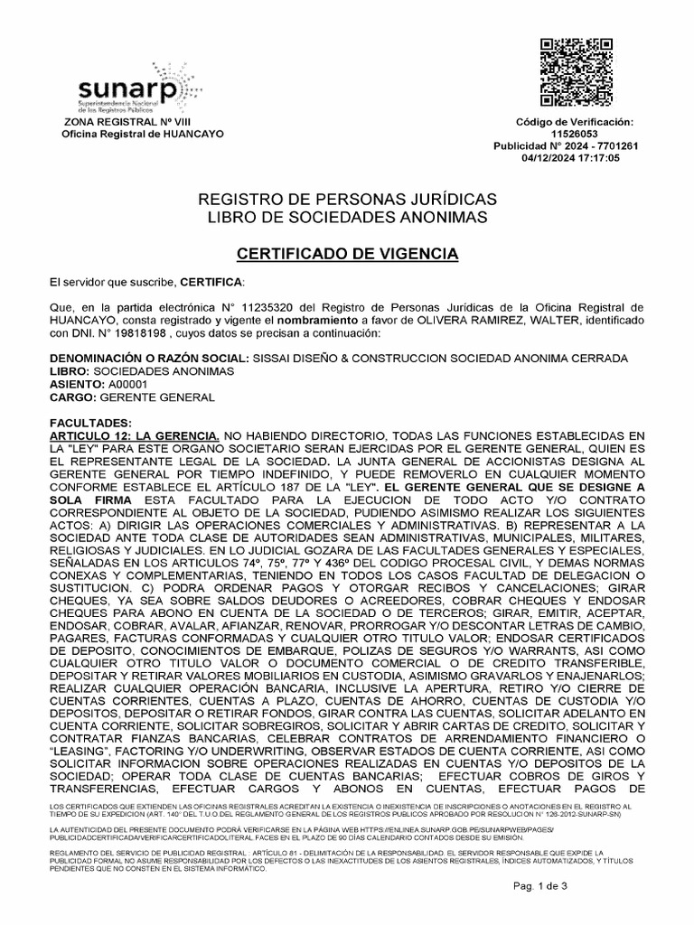 Certificado de Vigencia | PDF