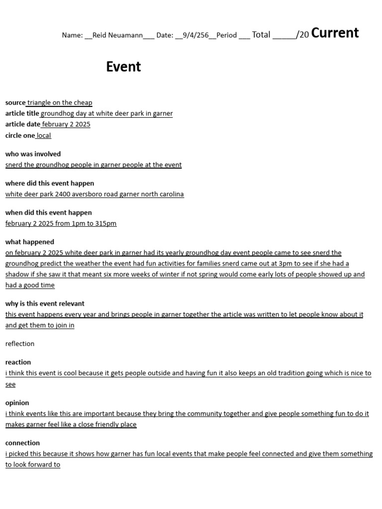 Current Event Template | PDF