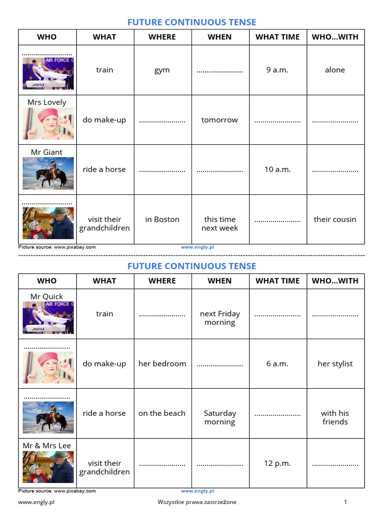Future Continuous - Pair Work Engly | PDF
