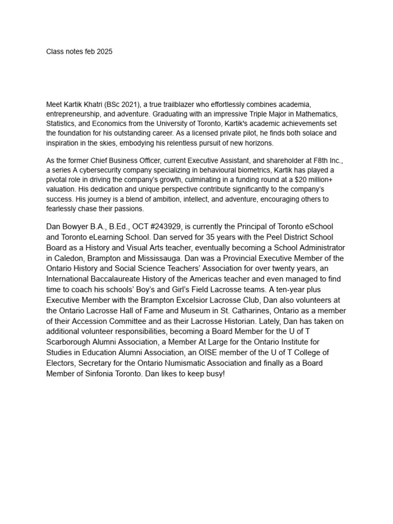 Class Notes Feb 2025 | PDF