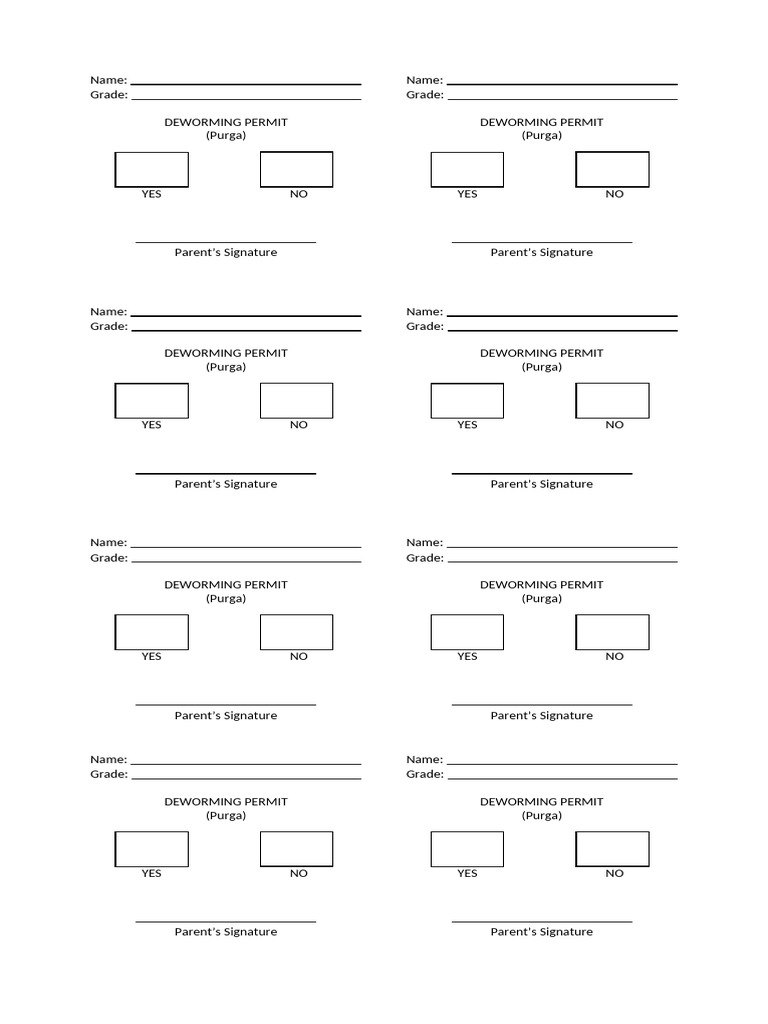 Deworming Permit | PDF