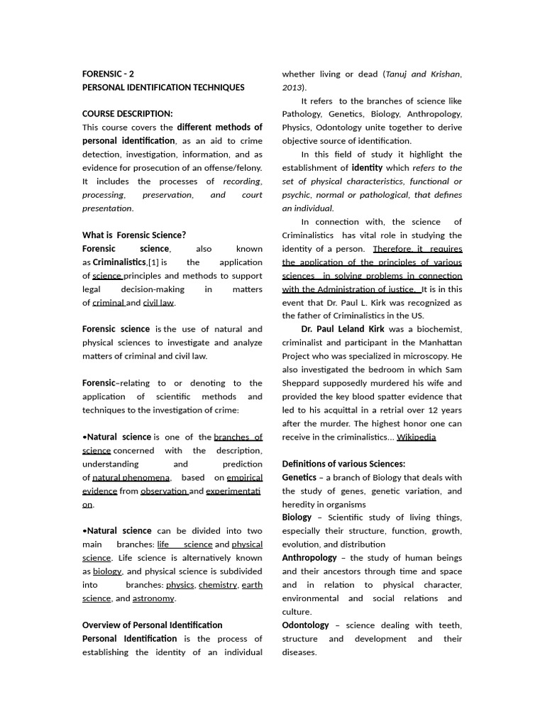 FORENSIC - 2 | PDF | Forensic Science | Anthropology