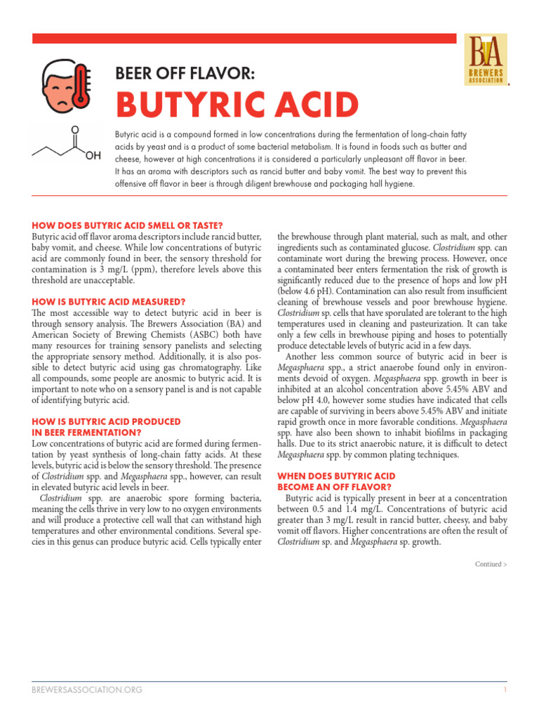 BAtech22-Butyric-Acid-One-Pager-201 (1) | PDF | Brewery | Beer