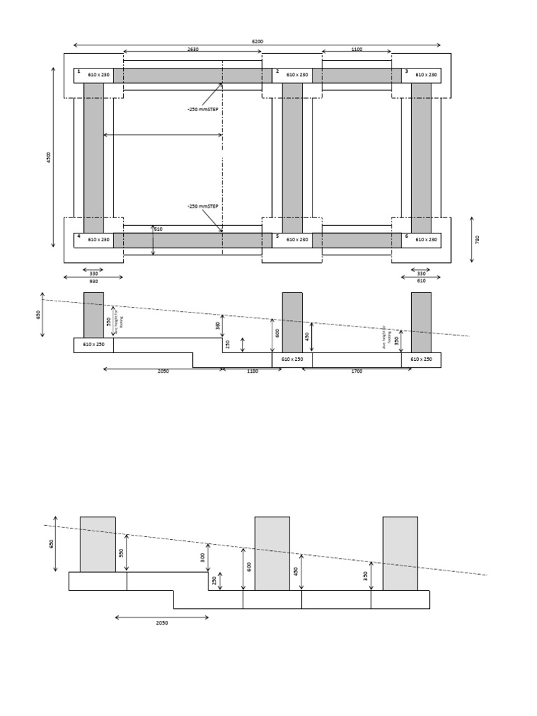 Stepped Foundation - Drawing - 121608 | PDF