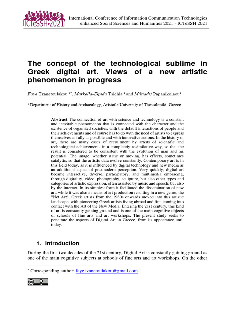 Greek Digital Art and the Technological Sublime | PDF | Jean François ...