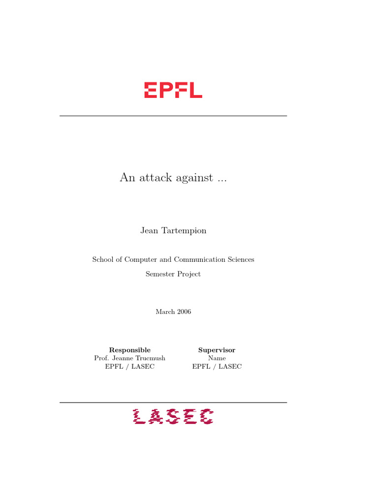 Epfl Report Template From Lasec | PDF