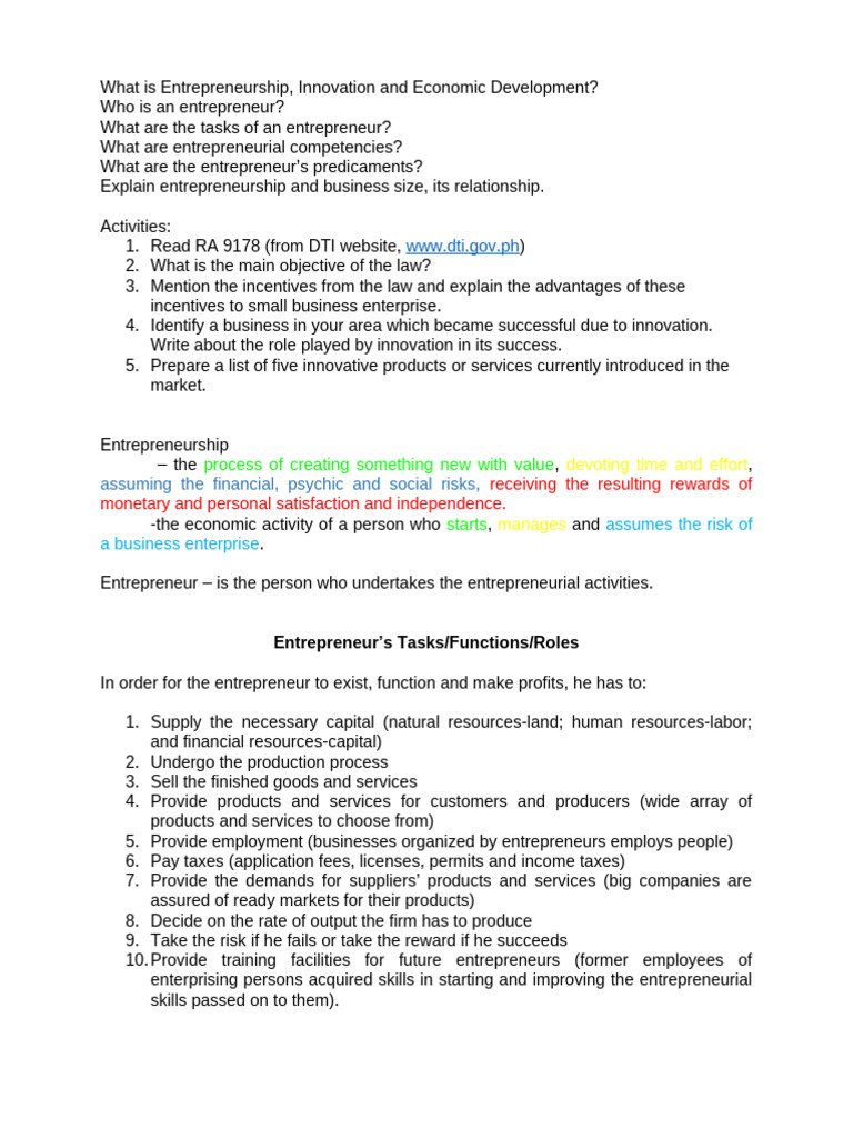 Introduction To Entrepreneurship | PDF | Entrepreneurship | Innovation