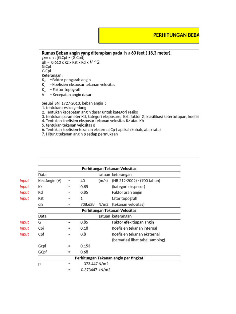 Perhitungan Beban Angin | PDF