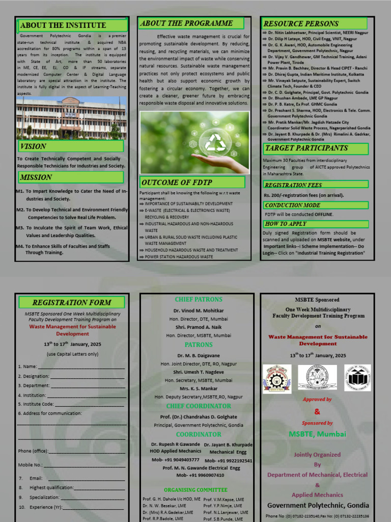 Broucher Waste Management for Sustainable Development | PDF | Waste Management | Waste