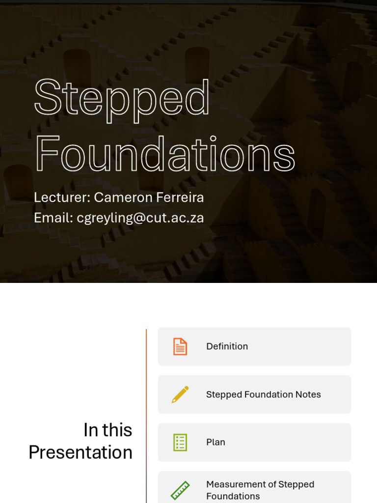 Stepped Foundation Construction Guide | PDF | Length | Foundation ...