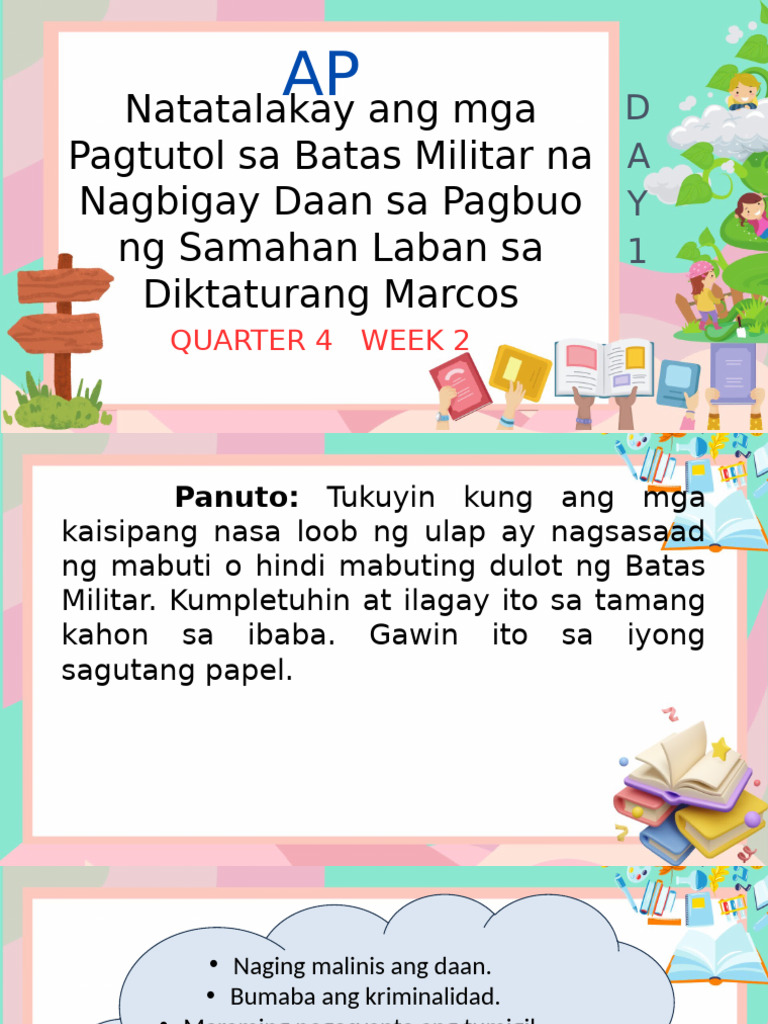 Natatalakay Ang Mga Pagtutol Sa Batas Militar Na Nagbigay Daan Sa ...