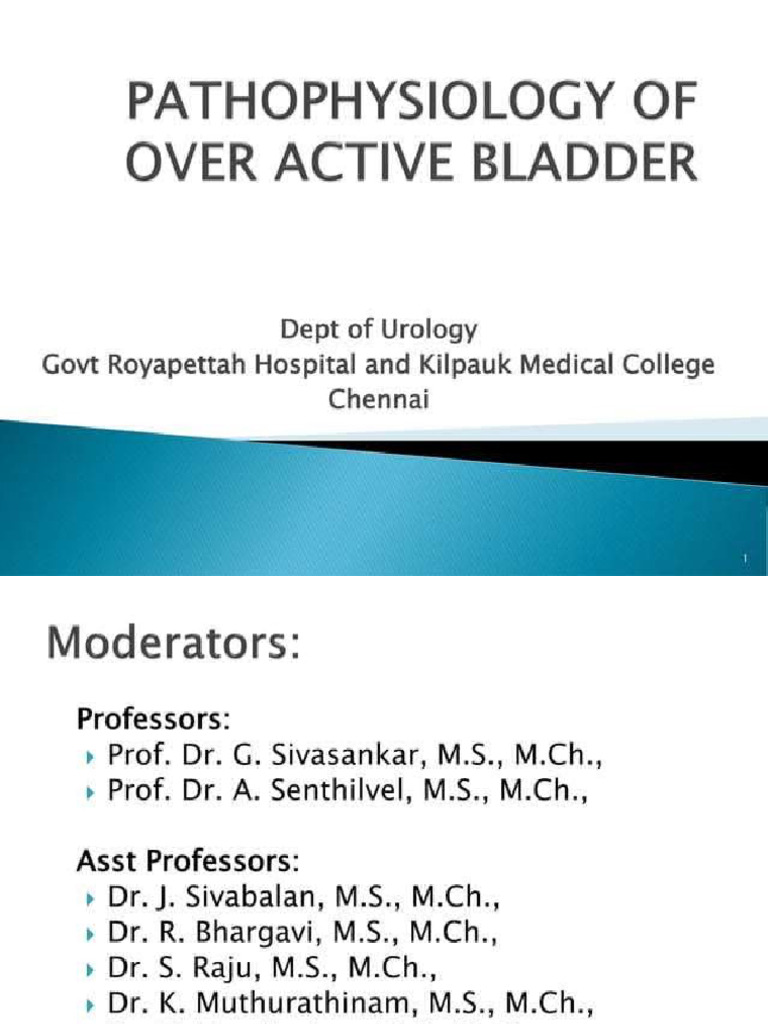 Bladder Over Active Bladder (OAB) - Pathophysiolog | PDF