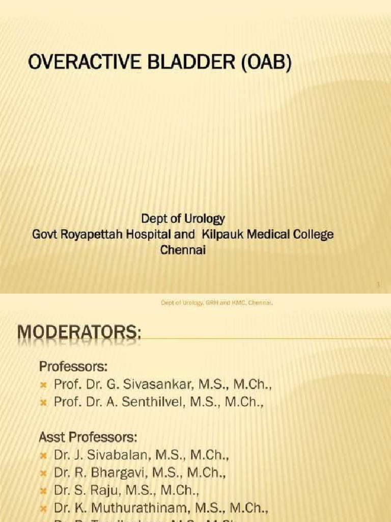 Bladder OVERACTIVE BLADDER (OAB)- overview | PDF