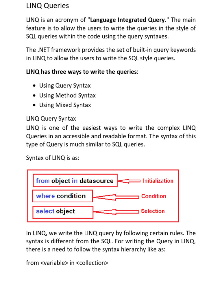 UNIT 4 LINQ Queries and Login Controls | PDF | Language Integrated Query | Data