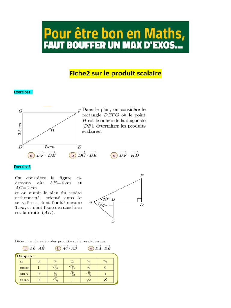 Produit Scalaire et Triangle ABC | PDF