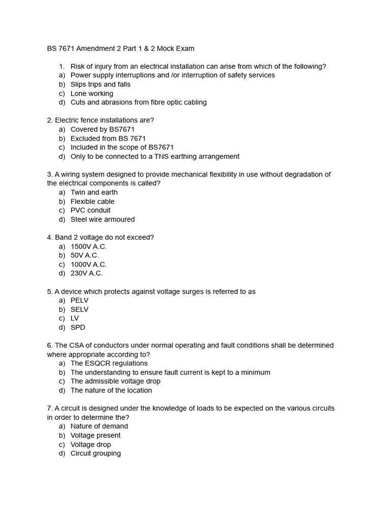 Electricians' BS 7671 Exam Prep | PDF