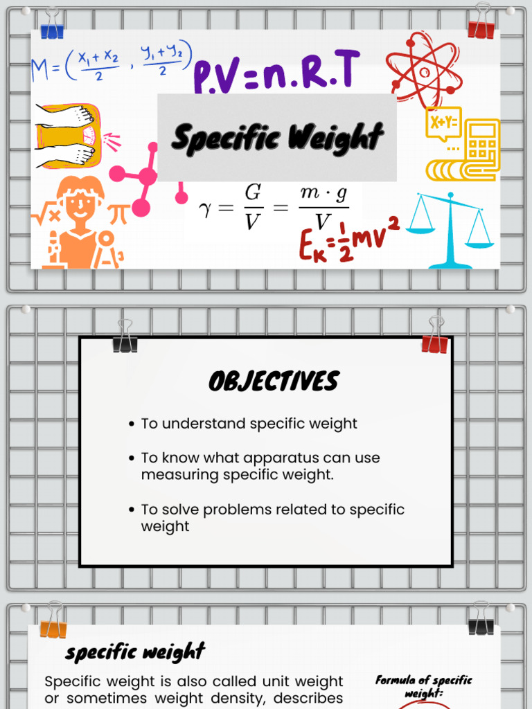 Specific weight | PDF | Weighing Scale | Humidity