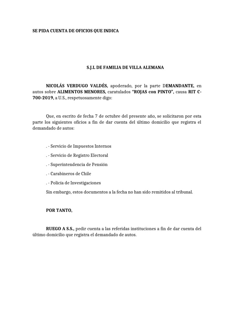 Se Pida Cuenta Modelo | PDF