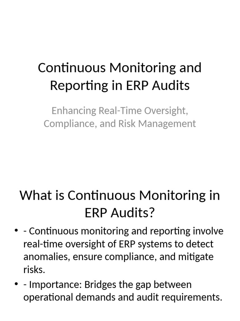 Continuous Monitoring ERP Audits | PDF