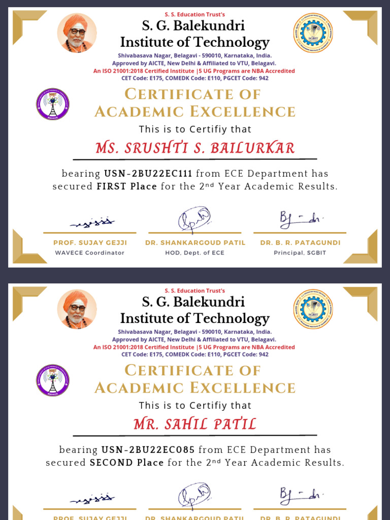 2nd & 3rd Academic Toppers AY 2023-24 | PDF | Higher Education | Career ...