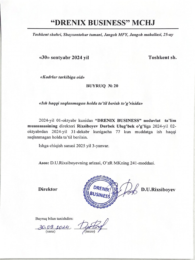 DRENIX BUSINESS MCHJ 4 | PDF