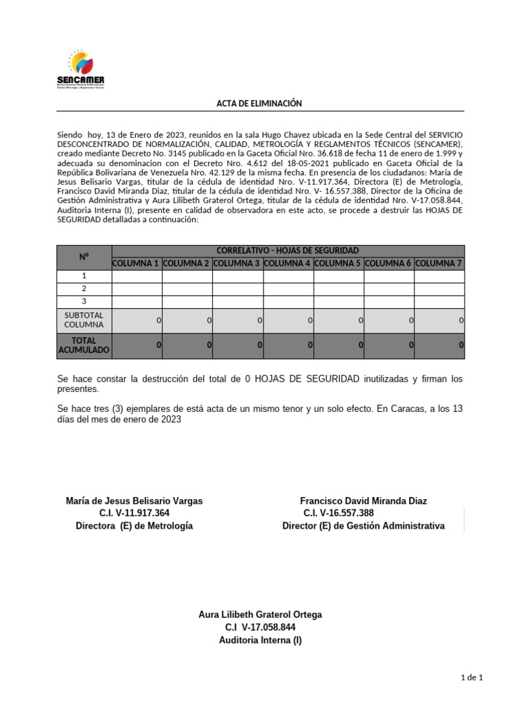 Acta Modelo - Corregida | PDF