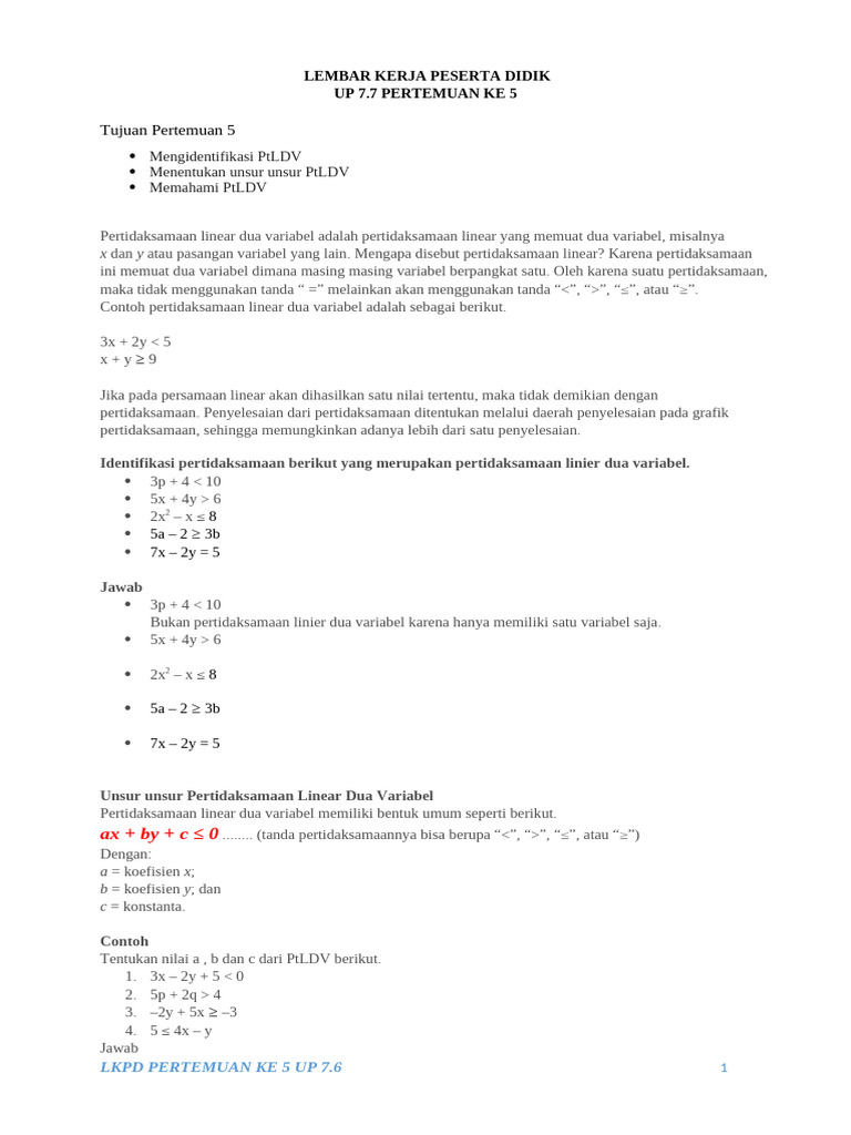LKPD 5 | PDF