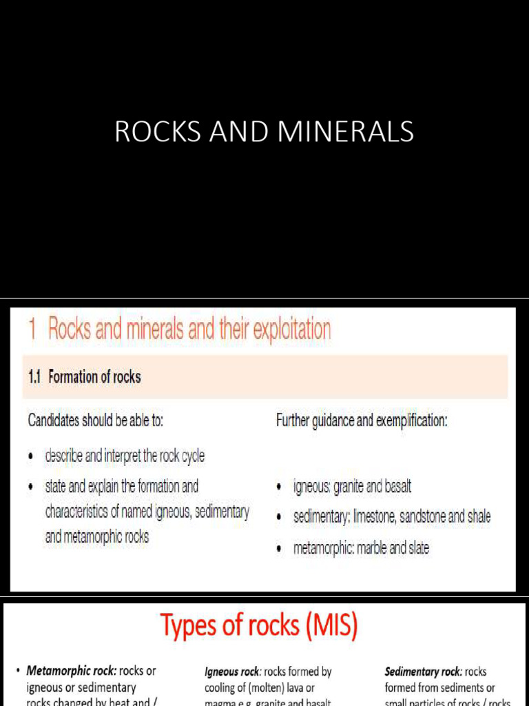 CH 1 Rocks and Minerals em | PDF | Rock (Geology) | Igneous Rock