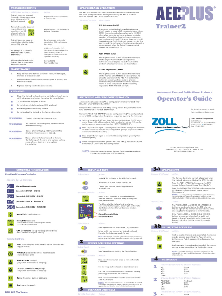 Aed Plus Trainer Users Guide | PDF | Cardiopulmonary Resuscitation | Cardiovascular System