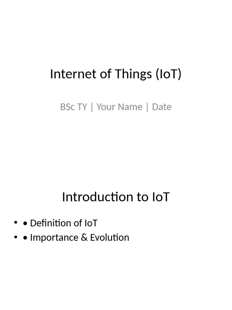 IoT Overview and Future Trends | PDF