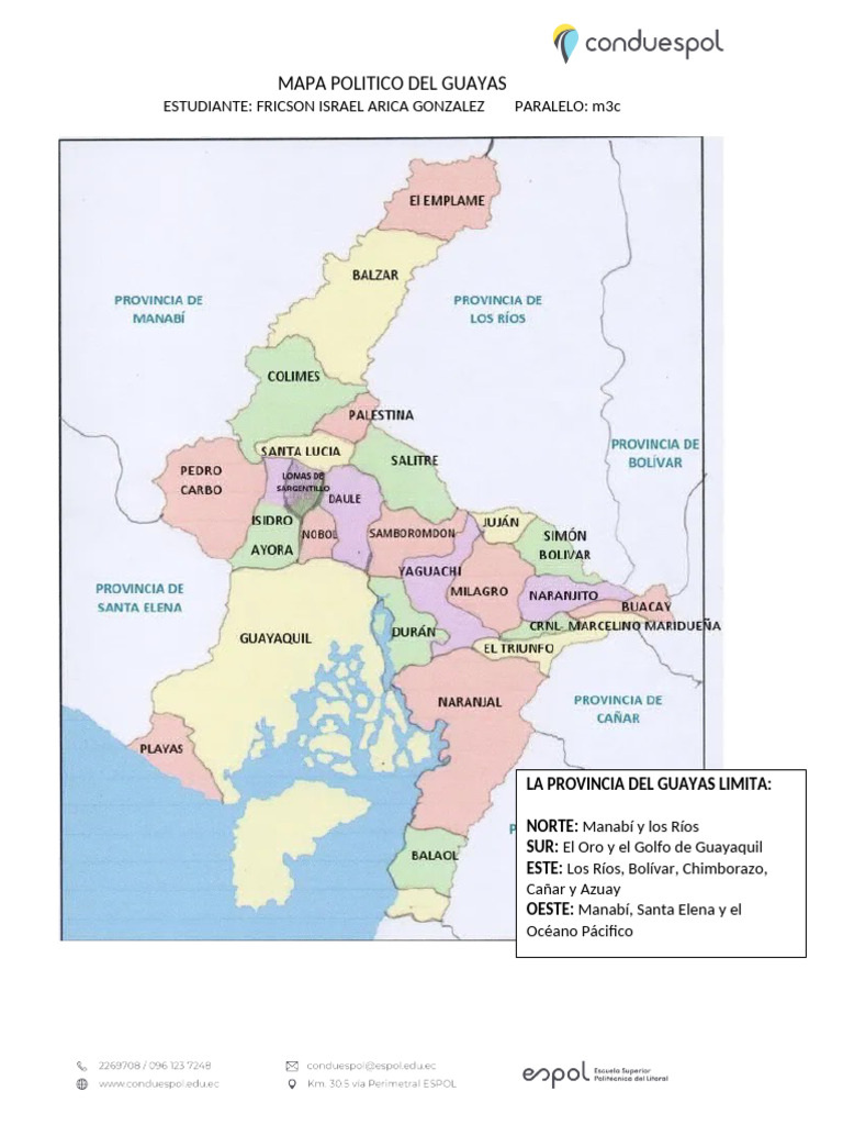 Mapa Político Del Guayas 2024 | PDF
