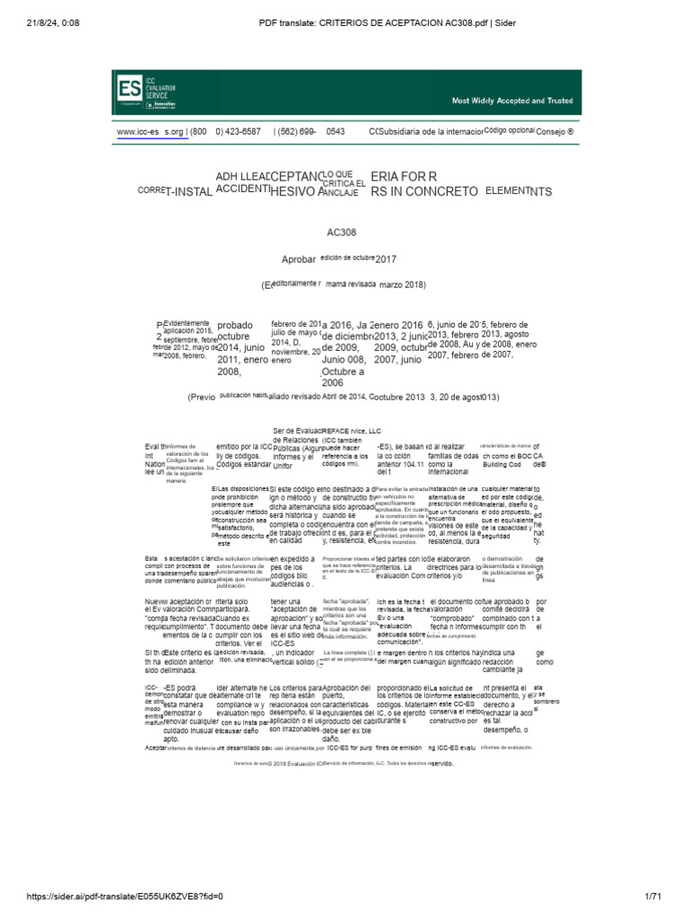 PDF Translate - CRITERIOS DE ACEPTACION AC308.pdf - Sider - TRADUCIDO ...