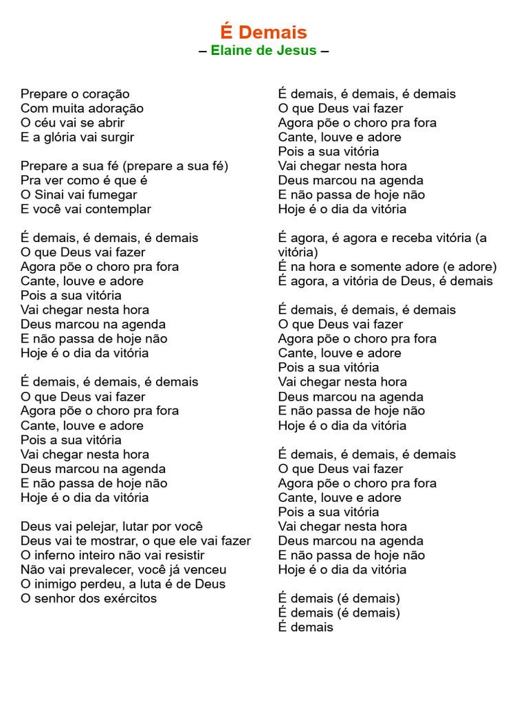 Vitória é Demais - Elaine de Jesus | PDF