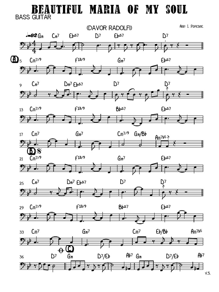 Beautiful Maria Bass Guitar | PDF | Guitar Family Instruments | Irish ...